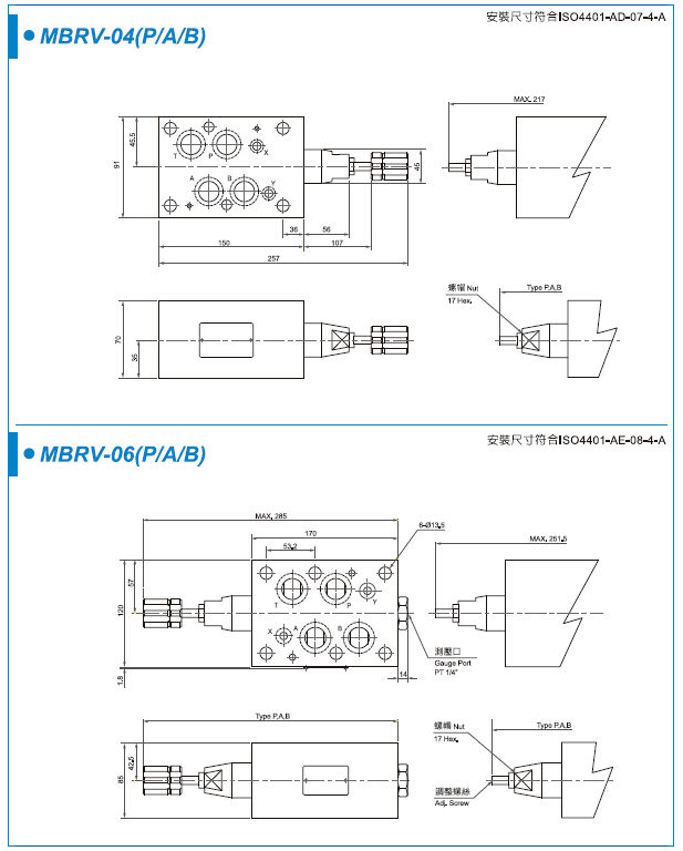 Reducing Modular Valves MBRV-02P-B-10